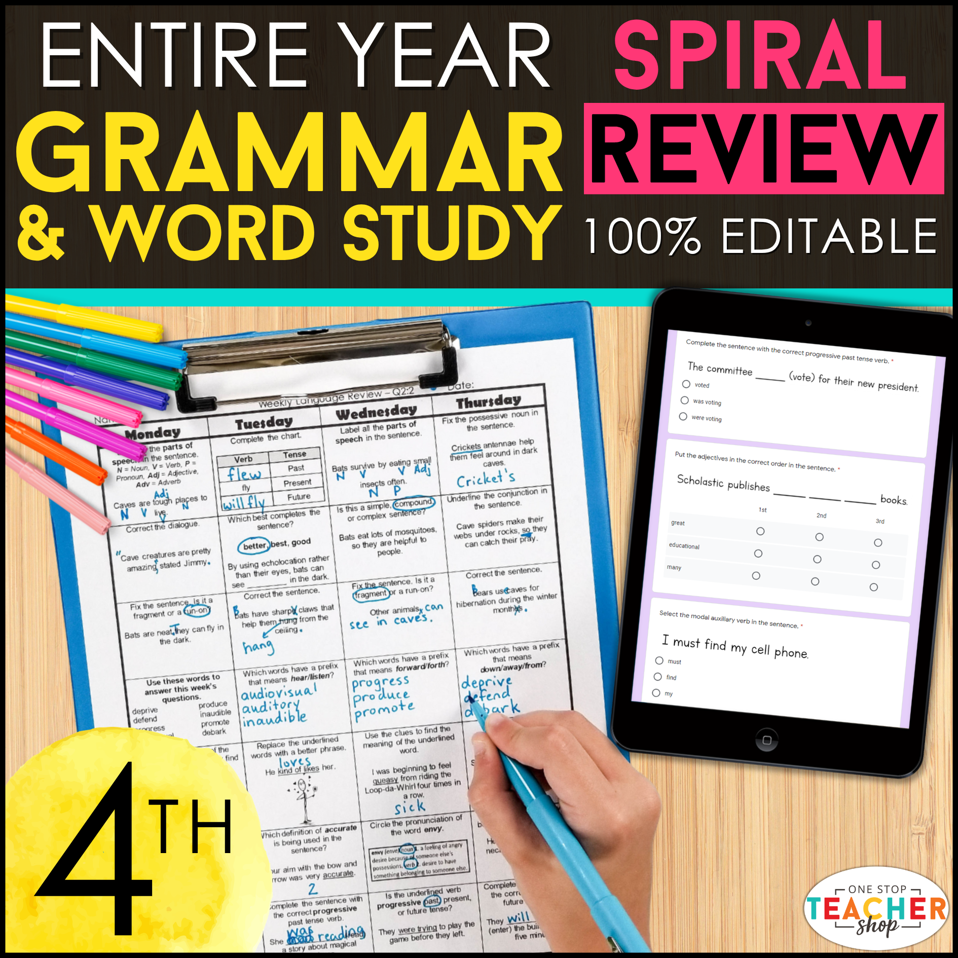4th Grade Grammar Spiral Review – One Stop Teacher Shop